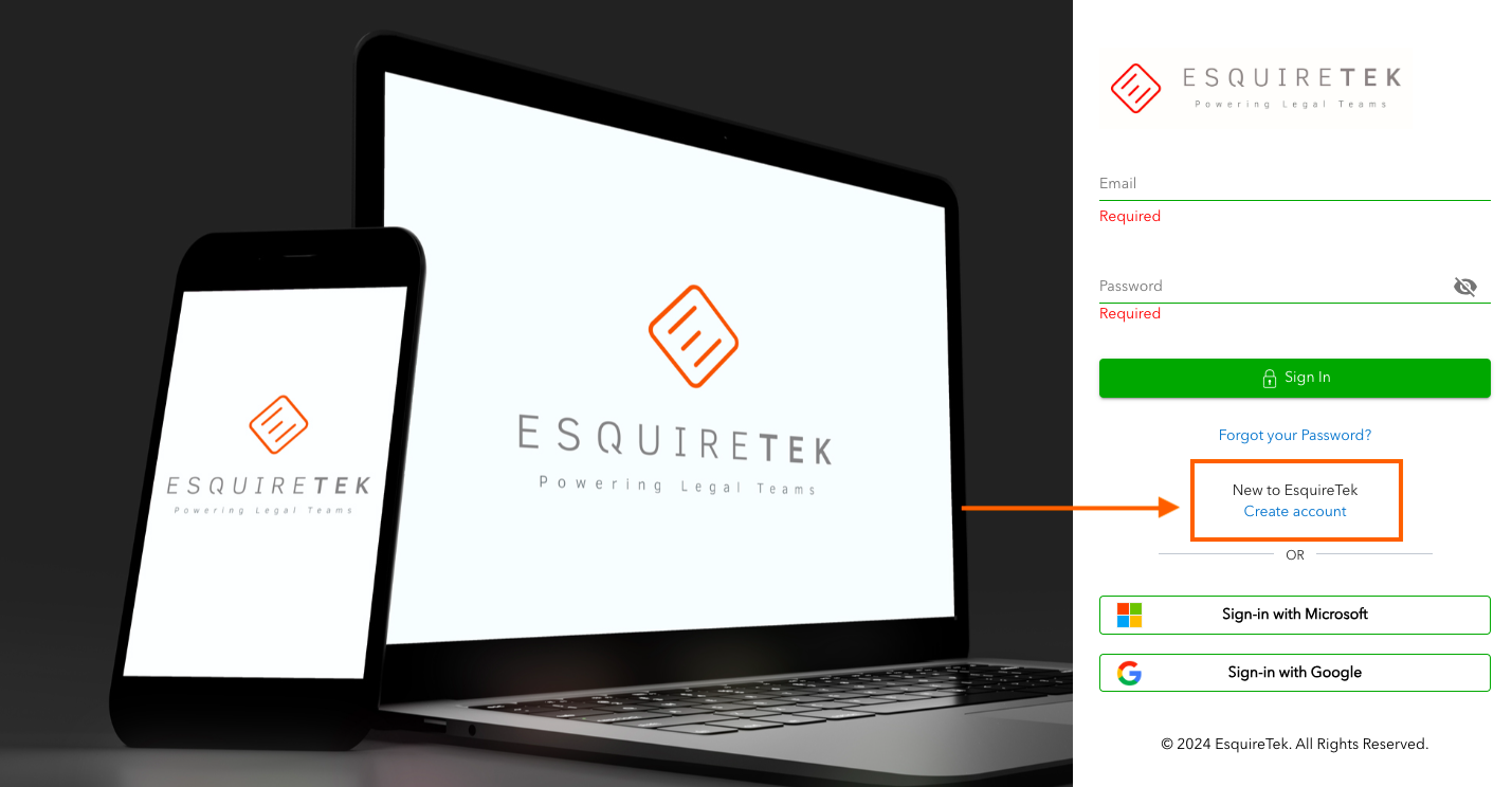 How do I create an account on EsquireTek? – EsquireTek