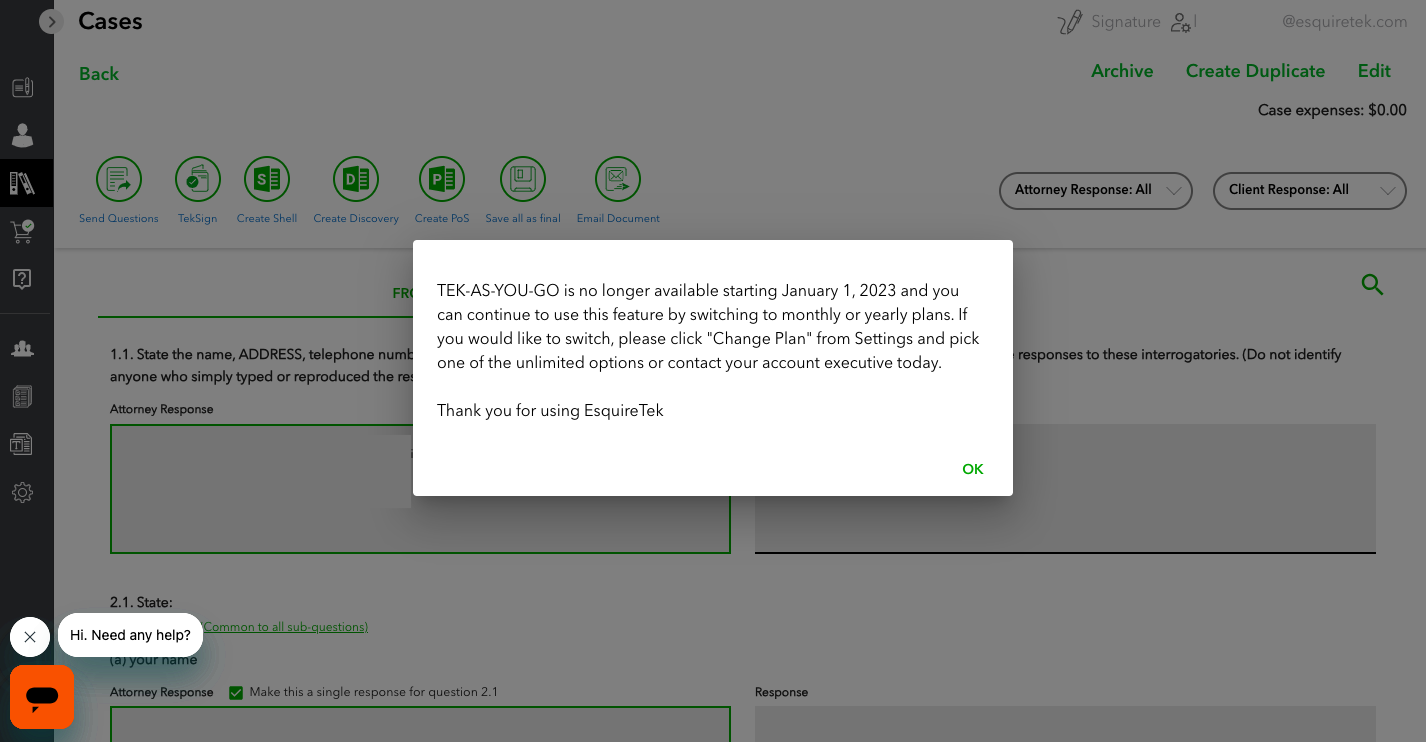 I am getting an error: Tek-As-You-Go is no longer available. – EsquireTek