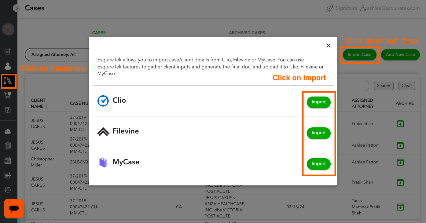 How can I integrate my case management? – EsquireTek